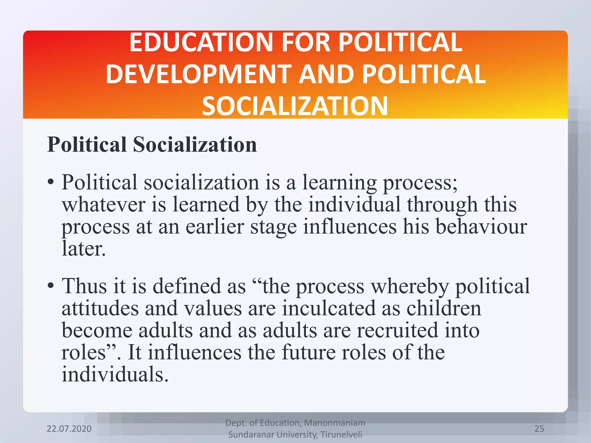 Perspectives of politics of education | PPTX