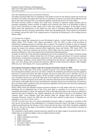 Perspectives on consumerism and consumer protection act in nigeria | PDF