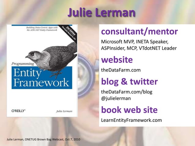 Perspectives on Entity Framework, Julie Lerman | PPT