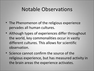 Perspectives On The Religious Experience | PPT
