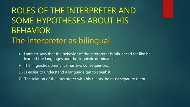 Perspectives on the role of interpreter | PPT