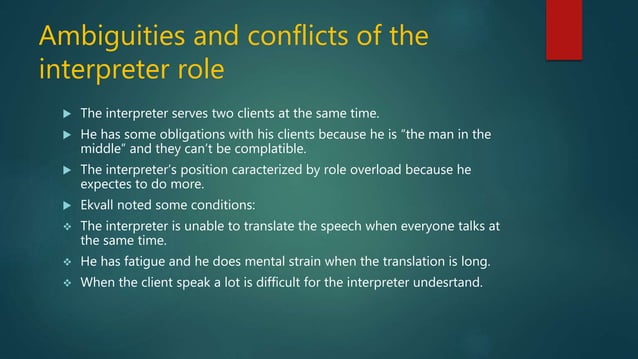 Perspectives on the role of interpreter | PPT
