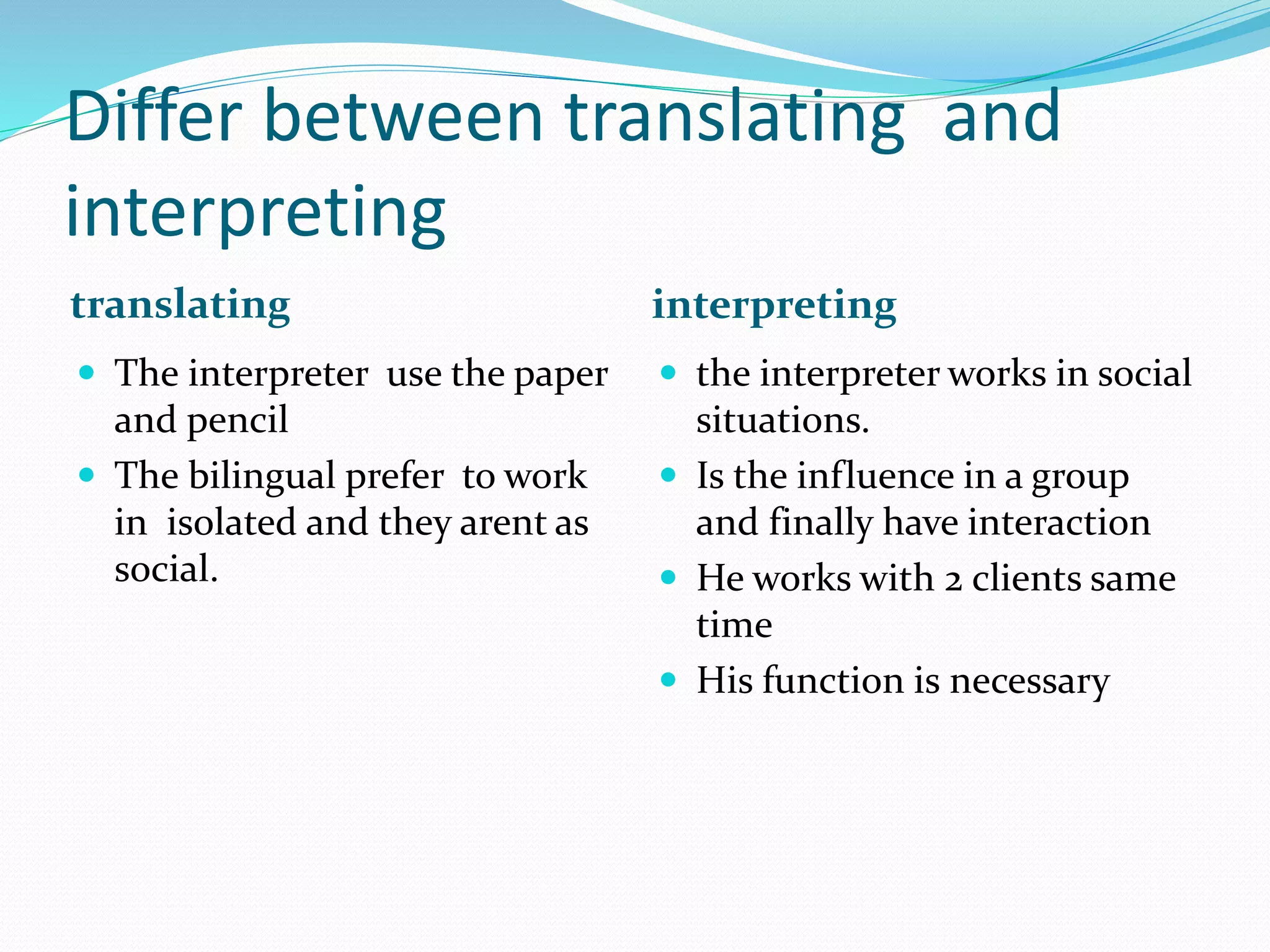 Perspectives on the role of interpreter | PPT