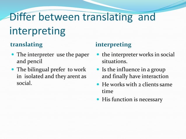 Perspectives on the role of interpreter | PPT