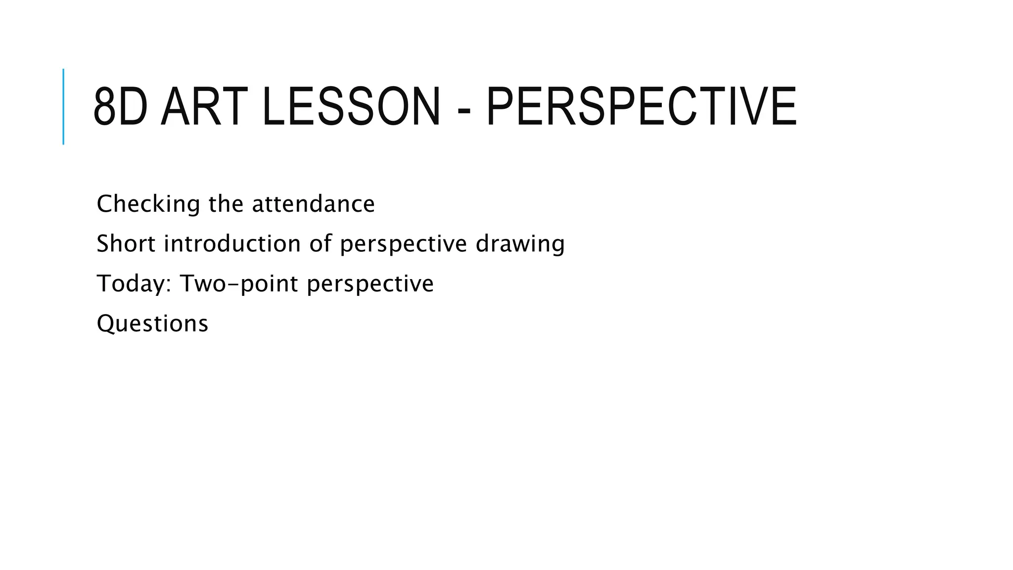 Two-point perspective | Perspective year 8 | PPTX
