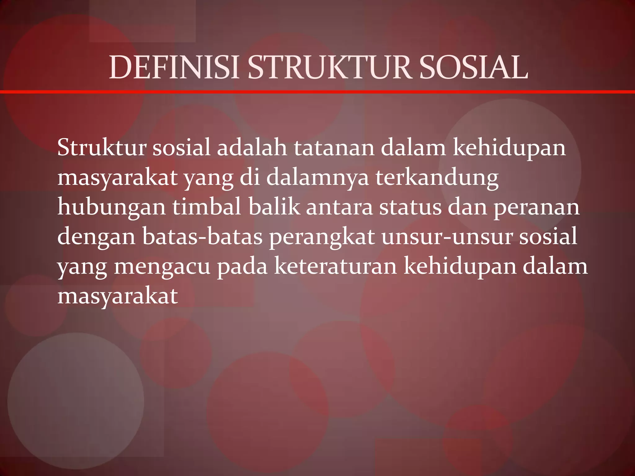 Perspektif sosiologi mengenai struktur sosial | PPTX