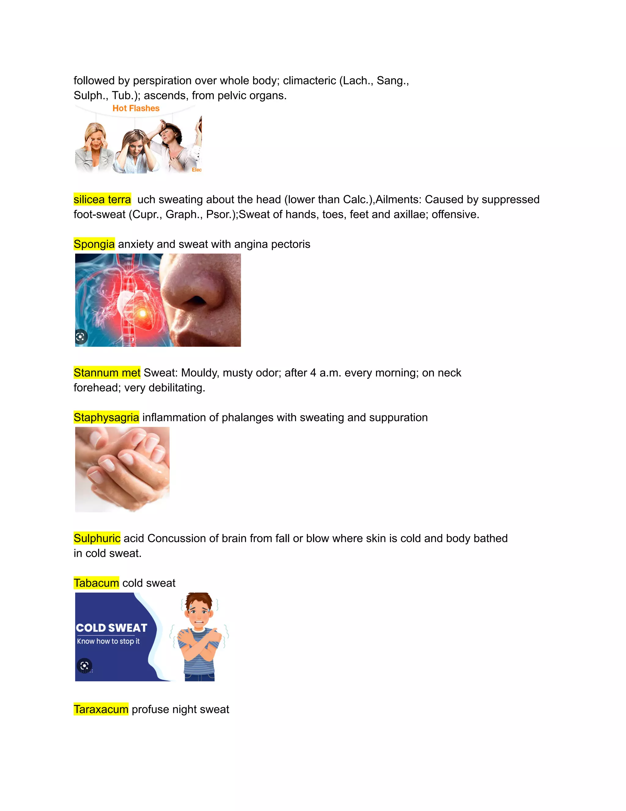 Perspiration,sweat and homoepathy Allen's key note comparison .(mission ...