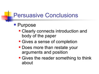 Persuasive Essay Conclusions -- OSPI | PPT | Homework and Study | Education