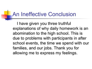 Persuasive Essay Conclusions -- OSPI | PPT | Homework and Study | Education