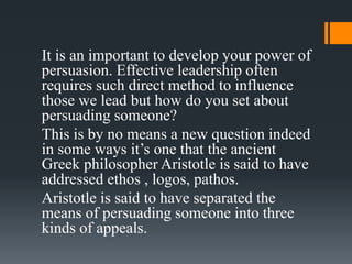 Persuading in interpersonal skills and communication skills | PPT