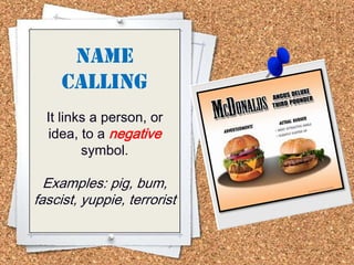 Name Calling Propaganda Examples Ads