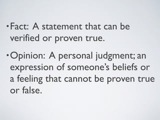 Persuasion fact:opinion | PPT