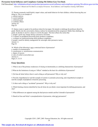Persuasion Social Influence and Compliance Gaining 5th Edition Gass ...
