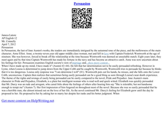Persuasion By Jane Austen | PDF