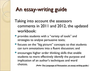 Persuasion language essay writing part 2 | PPT