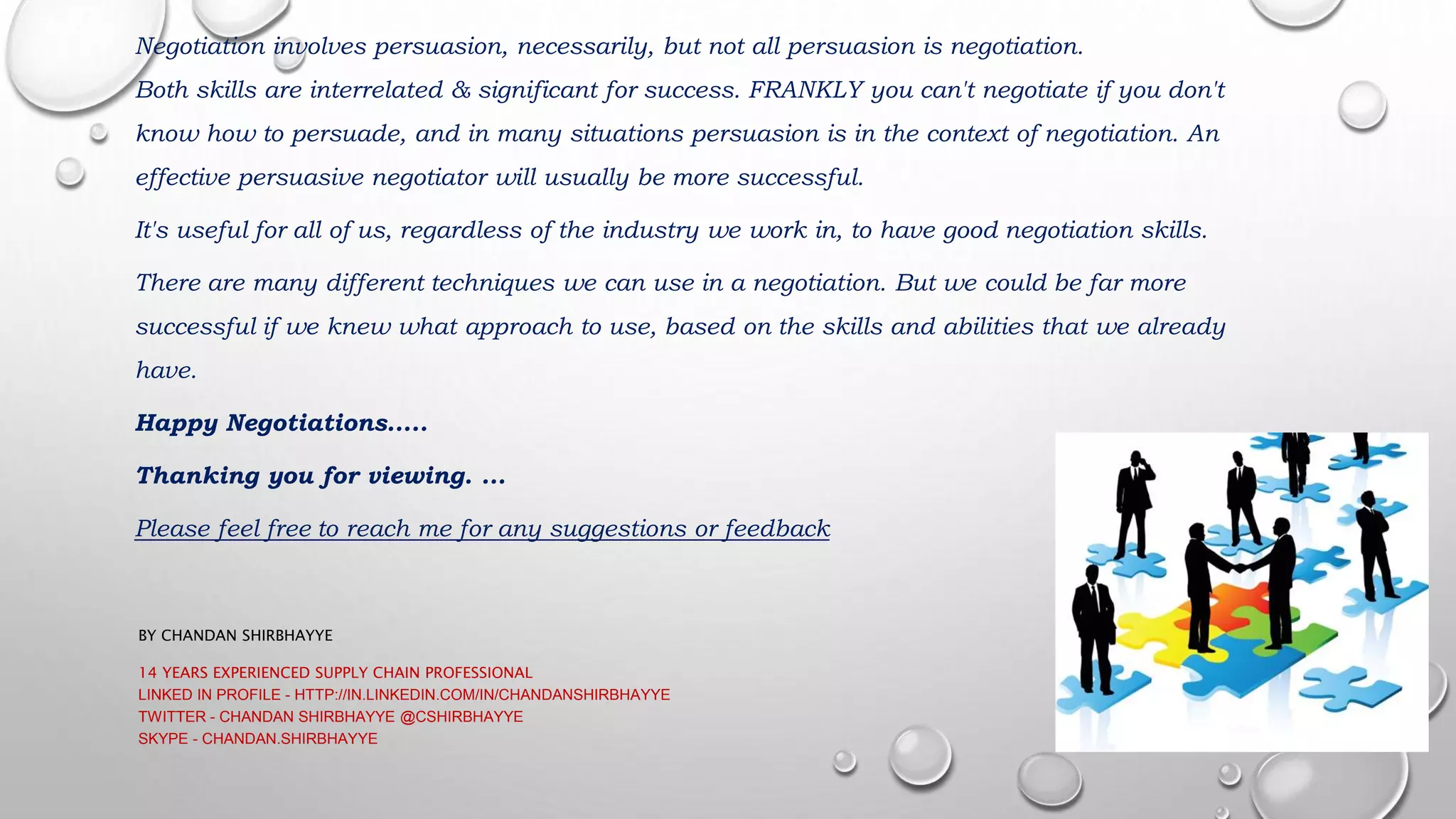 Persuasion or negotiation by chandan s | PPTX