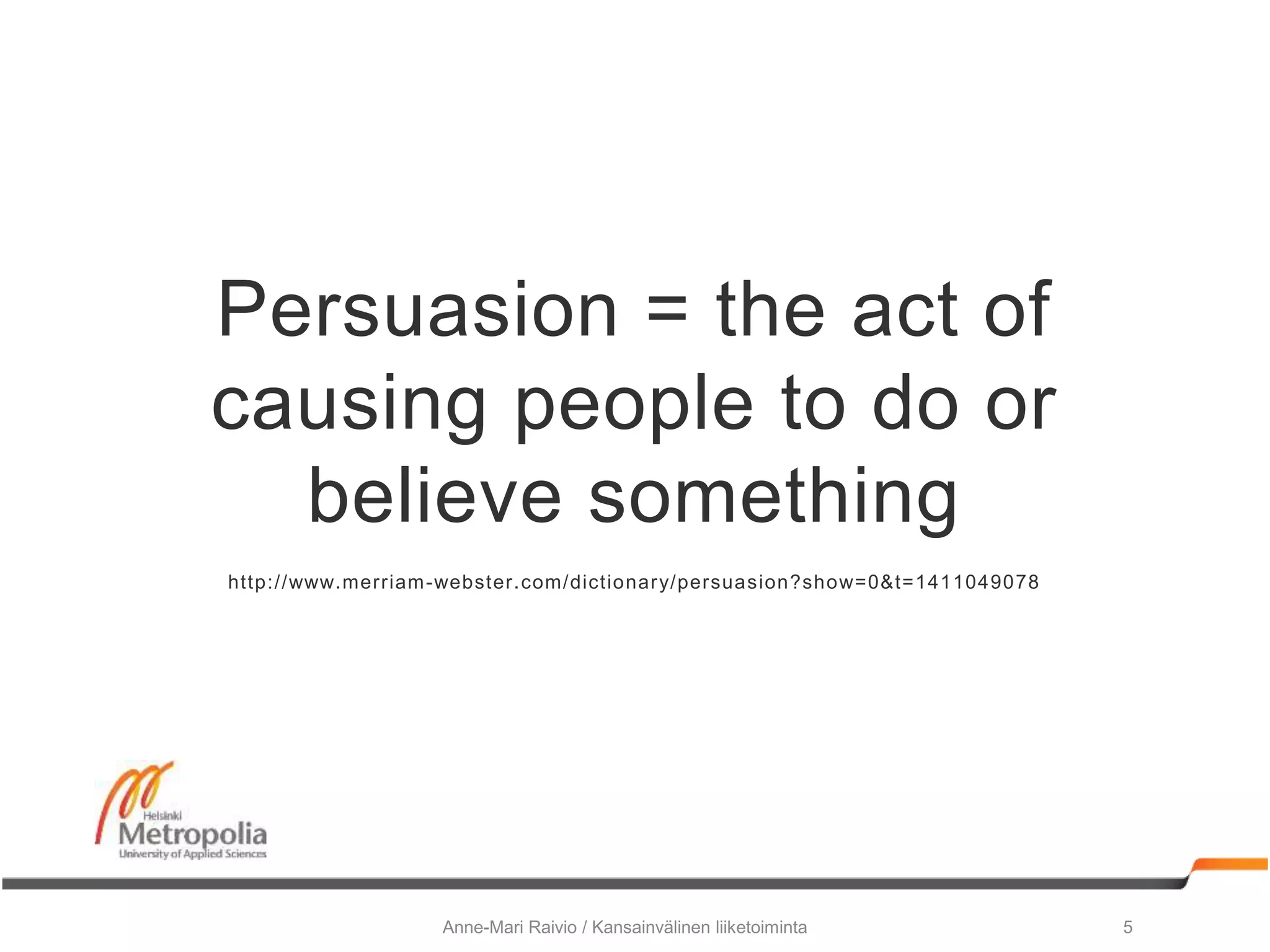 Persuasion Techniques In Presentations Pptx