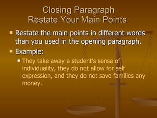 Persuasive Essay 8th Grade | PPT