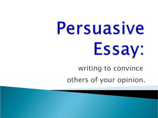 Persuasive Writing Powerpoint Middle School
