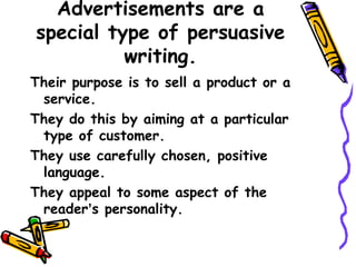 Persuasive adverts key | PPT