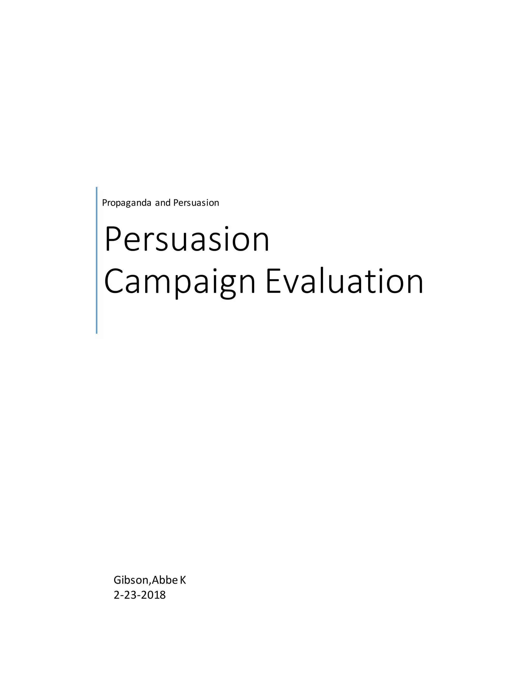 Persuasive campaign evaluation assignment | PDF