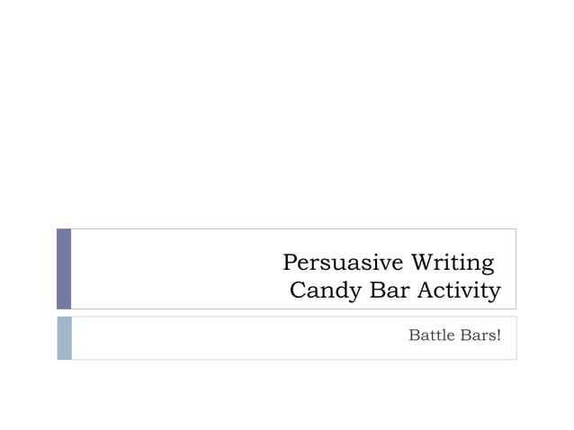 Persuasive Writing Activity | PPT
