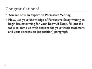 Persuasive Writing Activity | PPT