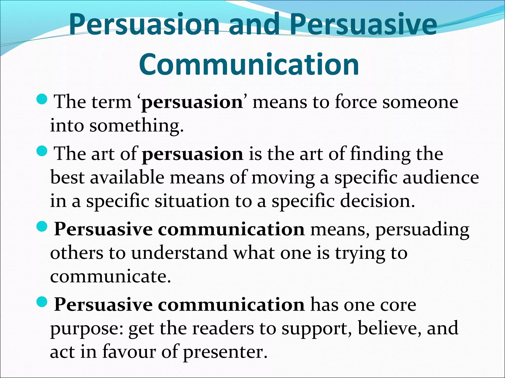 Persuasive communications | PPT