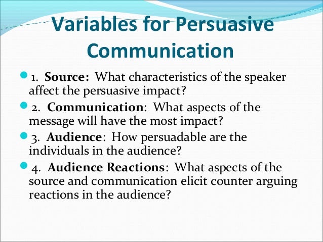 Persuasive communications