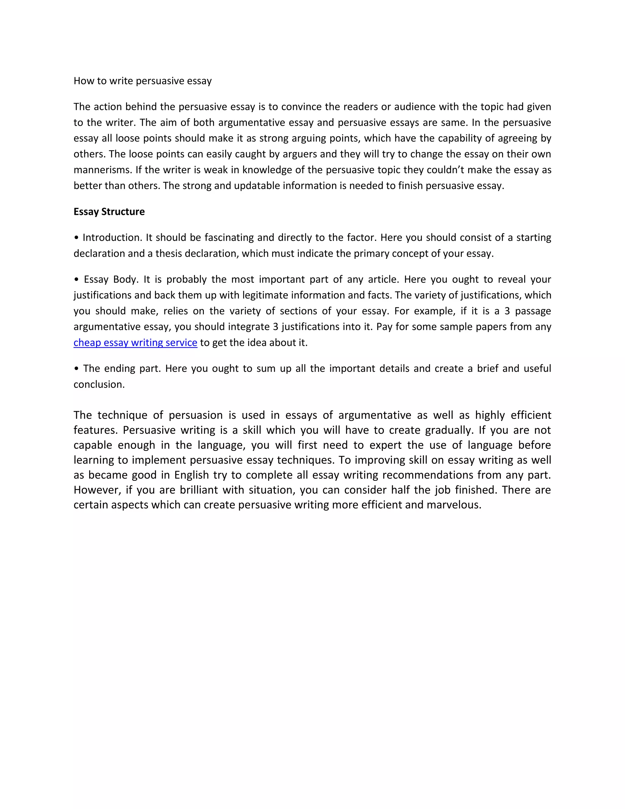 Persuasive essay | PDF