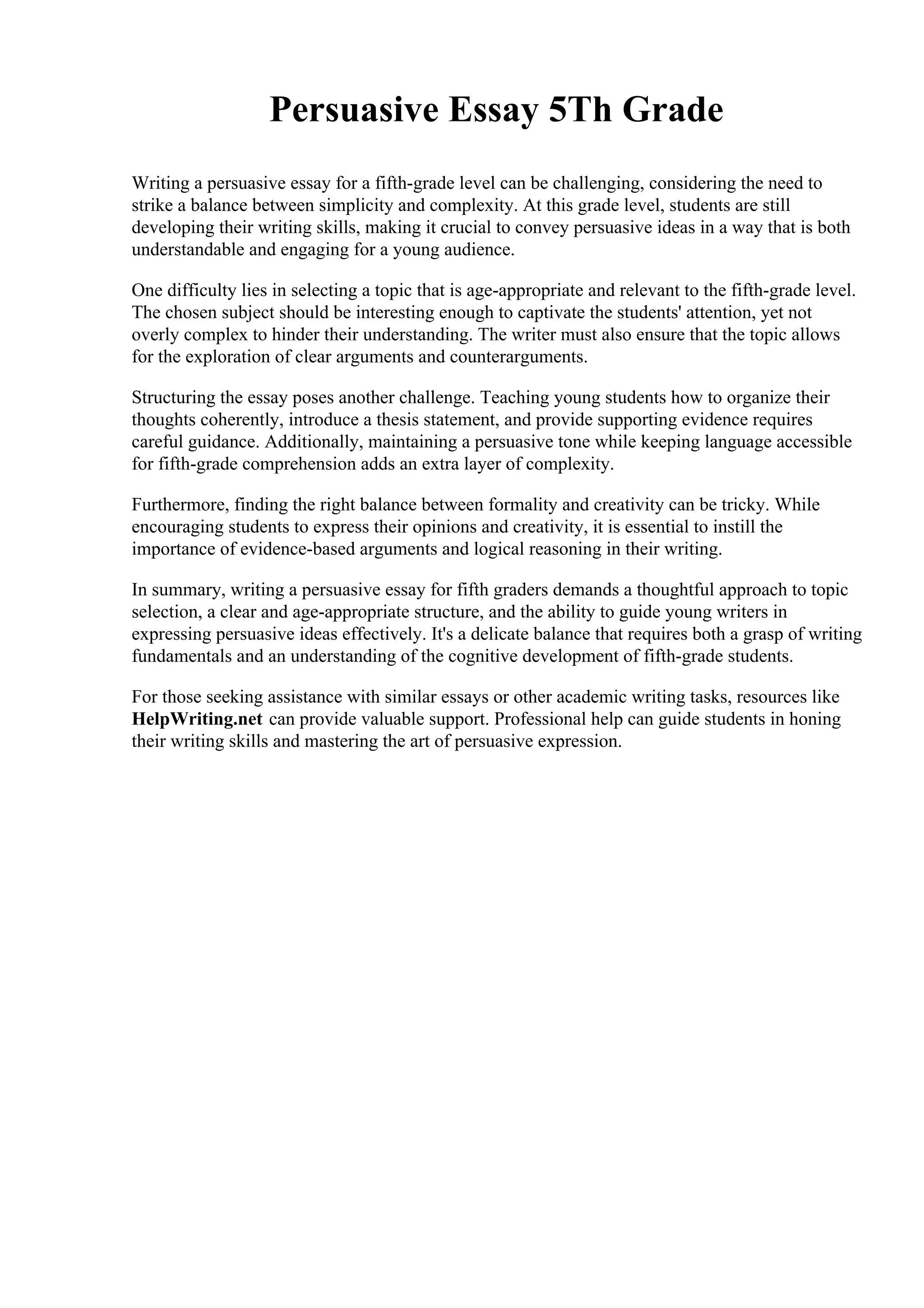 Persuasive Essay 5Th Grade.pdf