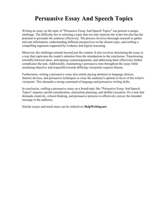Persuasive Essay And Speech Topics.pdf