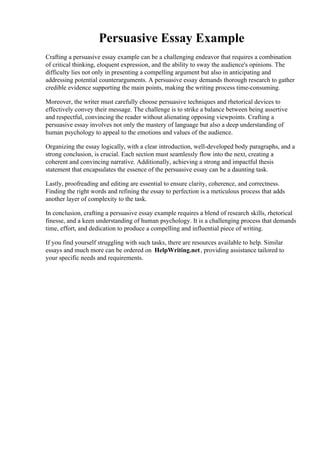 Persuasive Essay Example | PDF