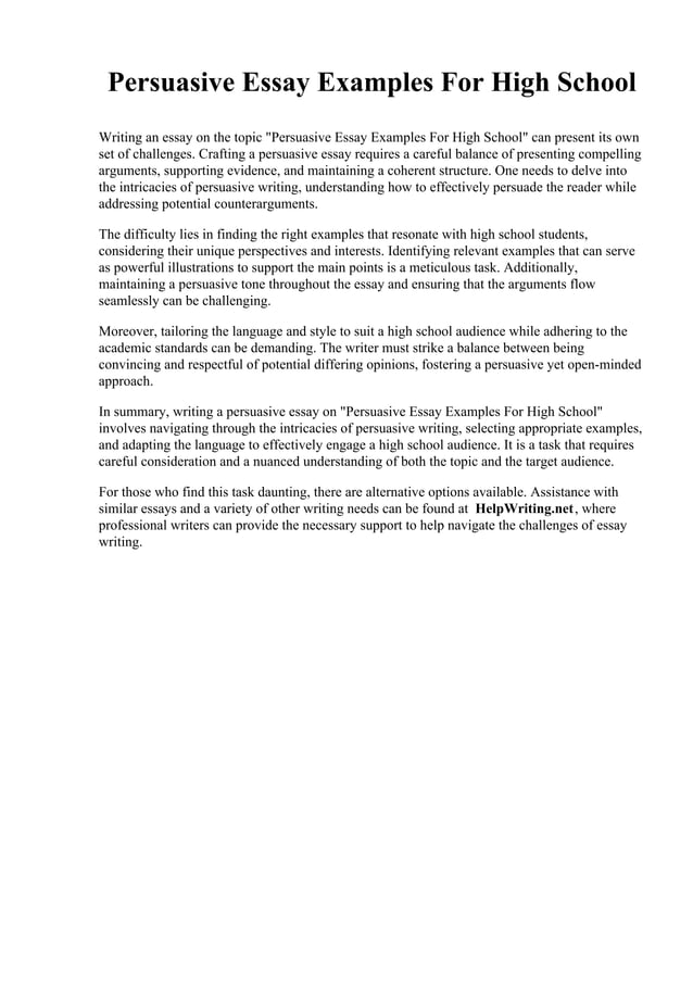 Persuasive Essay Examples For High School.pdf