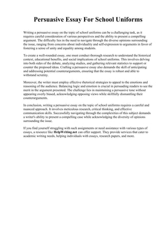 Persuasive Essay For School Uniforms.pdf