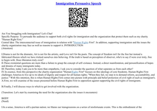 Persuasive Essay Immigration | PDF