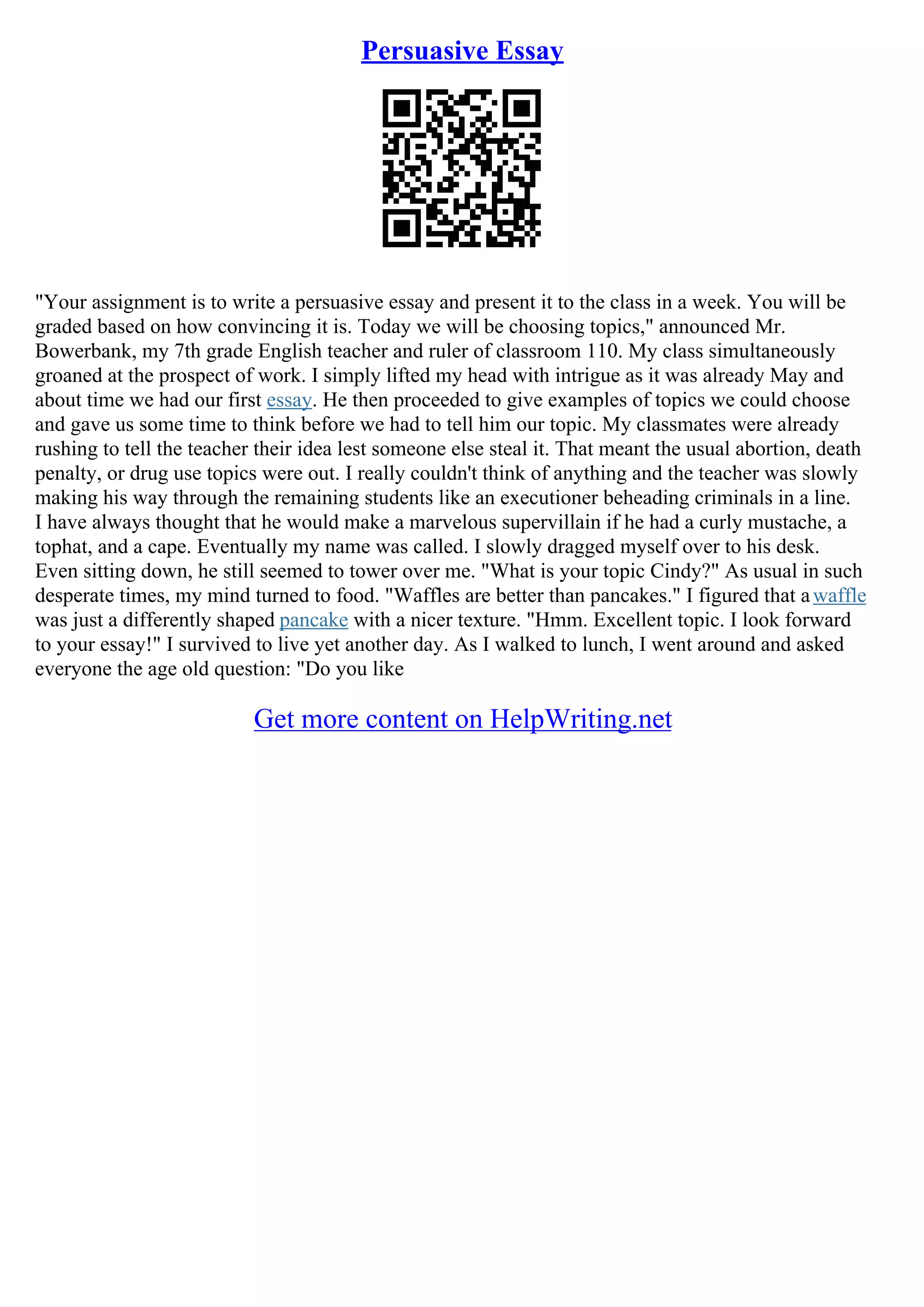 Persuasive Essay Layout | PDF