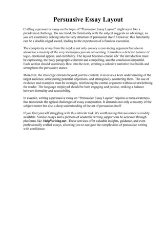 Persuasive Essay Layout | PDF