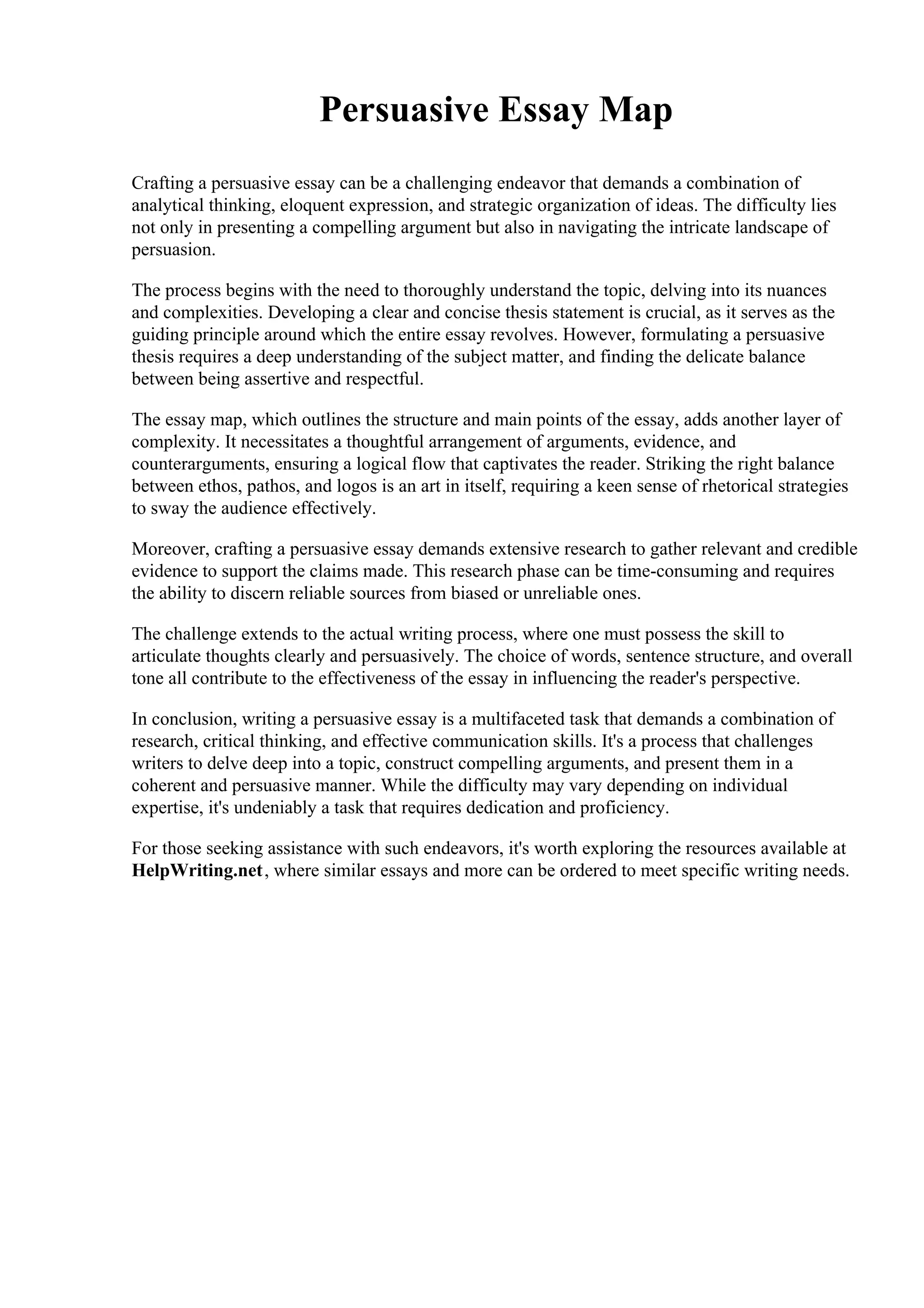 Persuasive Essay Map. Oklahoma City University | PDF