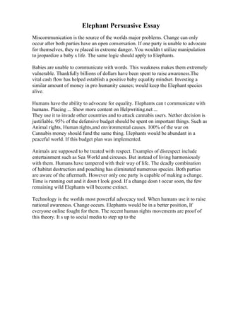 Persuasive Essay On Animal Abuse | PDF