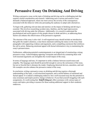 Persuasive Essay On Drinking And Driving.pdf