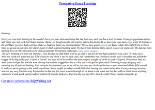 Persuasive Essay On Hunting | PDF