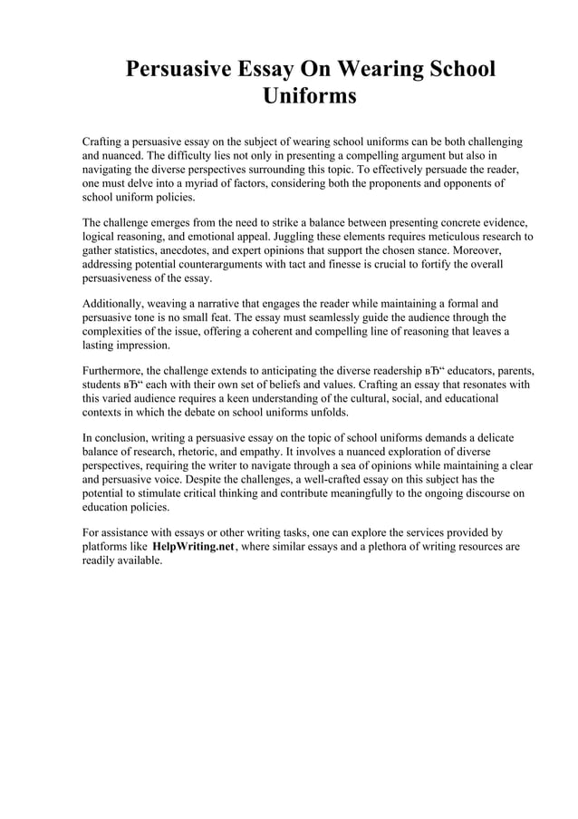 Persuasive Essay On Wearing School Uniforms.pdf