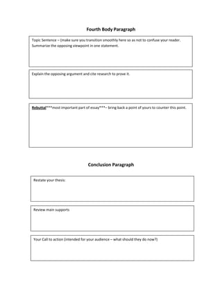 Persuasive essay outline graphic organizer | DOCX