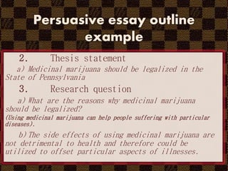 Persuasive essay outline example | PPTX
