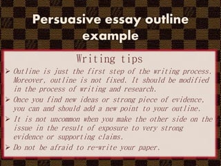Persuasive essay outline example | PPTX