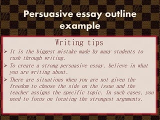 Persuasive essay outline example | PPTX