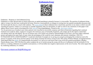 Persuasive Essay Outline For Euthanasia | PPT