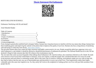 Persuasive Essay Outline For Euthanasia | PDF