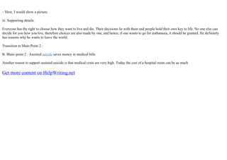 Persuasive Essay Outline For Euthanasia | PDF